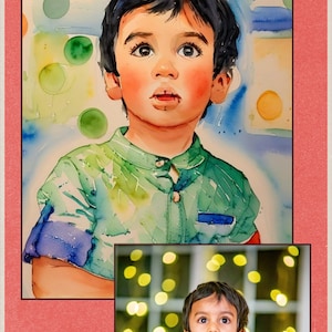 Custom Watercolor Painting From a Photo. Personalized Gifts. Hand Drawn ...
