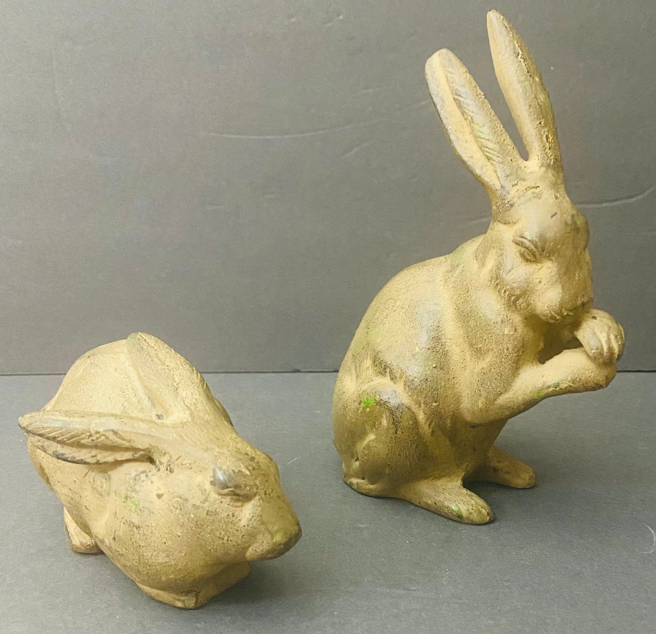 Set of 2 OMC Japan Bronze Rabbits Sculpture - Etsy