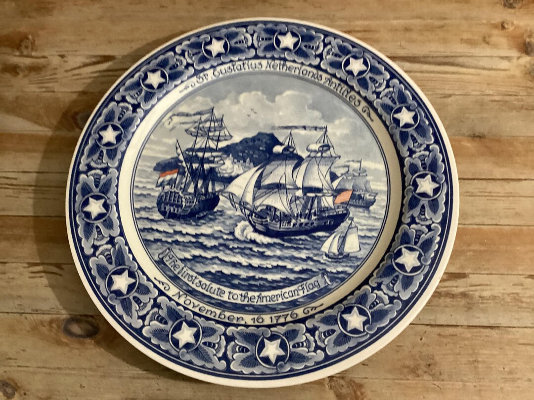 Rare Delft First Salute to the American Flag November 16, 1776 Wall ...