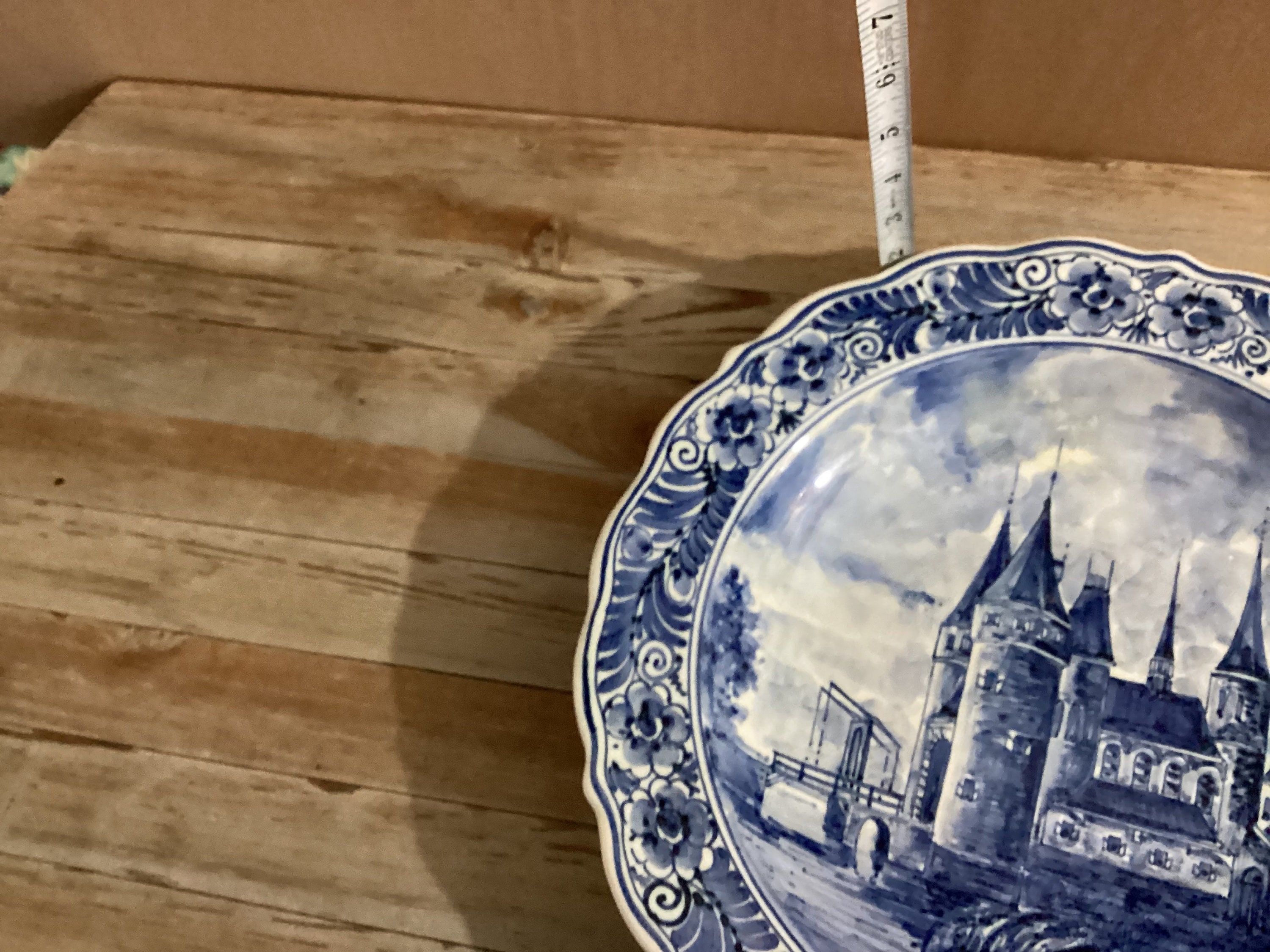12'' Antique Delft Blue White Hand Painted Collectible Wall Plate - Etsy