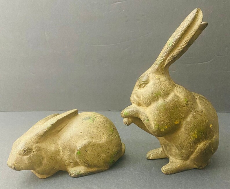 Set of 2 OMC Japan Bronze Rabbits Sculpture - Etsy