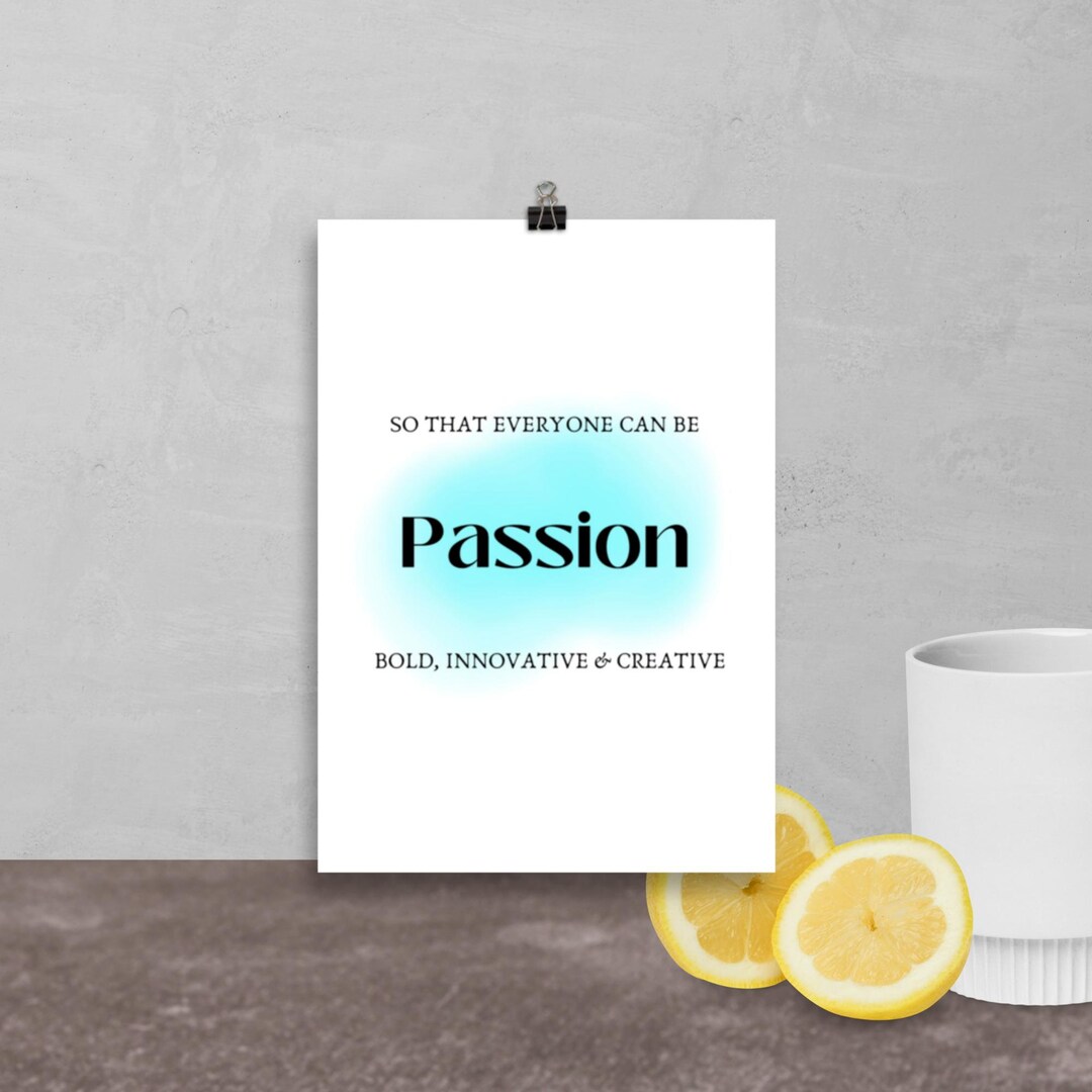 Passion Definition Print, Dictionary Poster, Motivational Wall Art ...