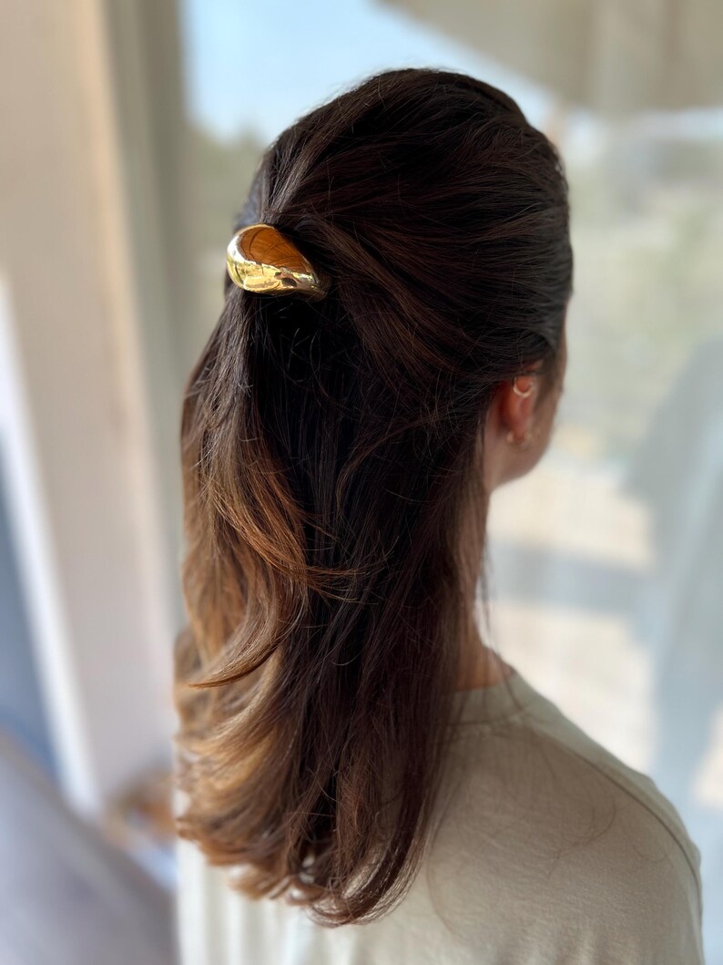 Glittery Gold Pony Cuffs, Elastic Ponytail Holder, Glossy Gold and ...