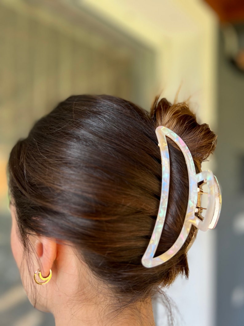 Glitter Resin Hair Claw Clip, Colorful Metal Hair Barrette - Etsy