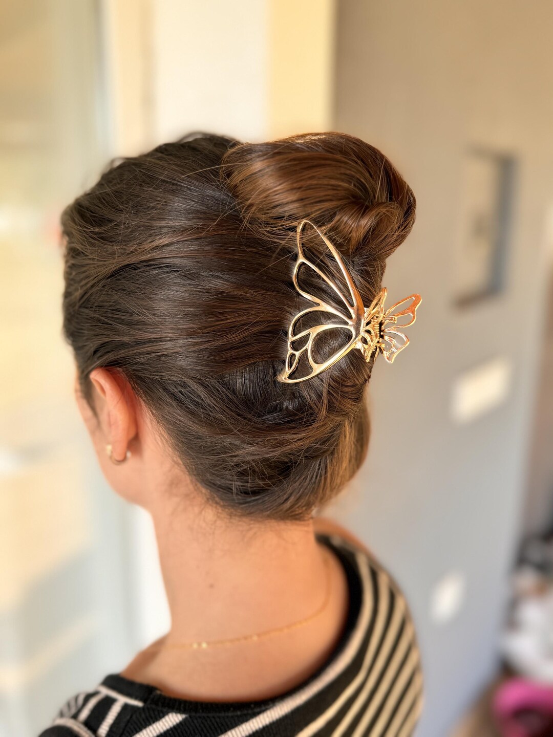 Metal Butterfly Hair Claw - Vintage Silver - Silver Hair Clip, Elegant ...