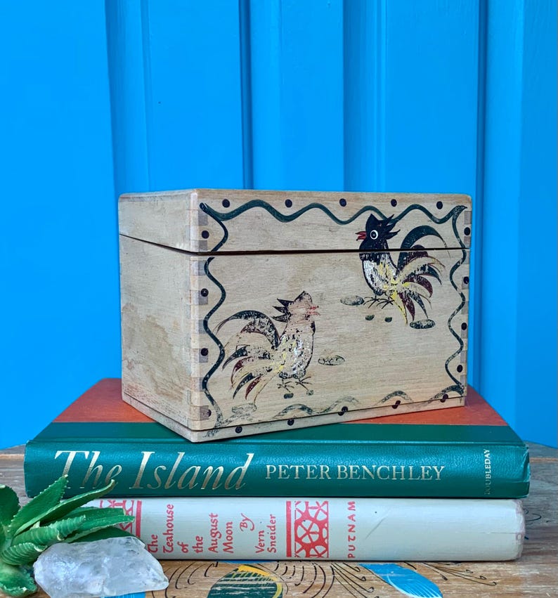 FREE Shipping-vintage Cottagecore Wooden Dovetail & Hand Painted ...