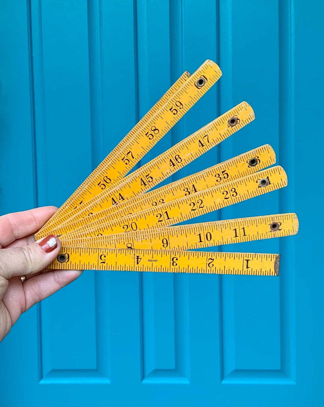FREE Shipping-vintage Rare Japan Yellow-orange Folding 6 Foot Ruler ...