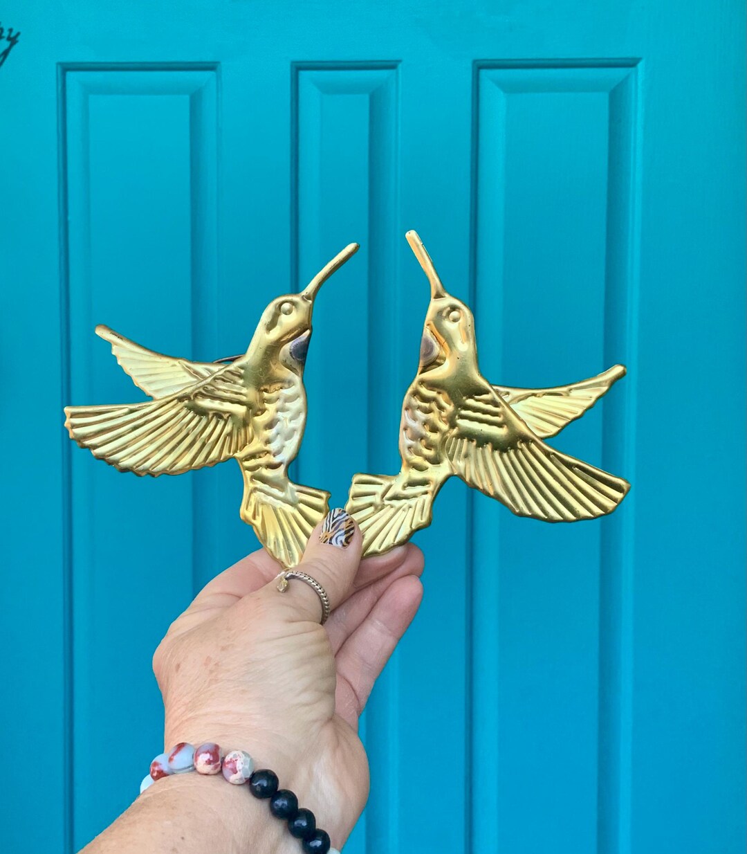FREE Shipping-vintage Fun *set of 2* Hummingbirds Metal Wall Art Set ...