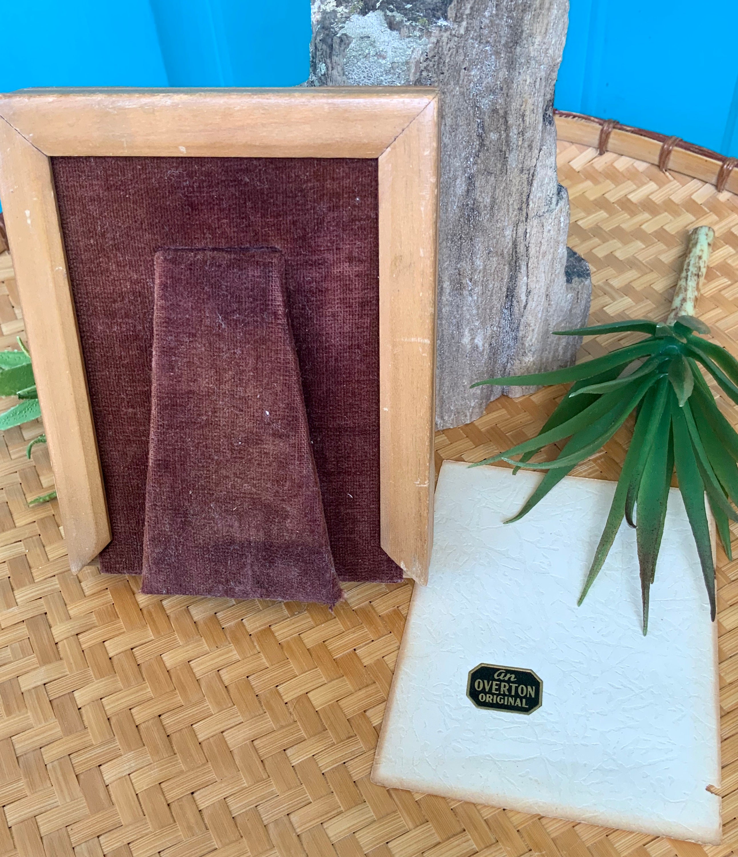 FREE Shipping-vintage Rare Hamlin Overton Convex Glass Small Wood ...