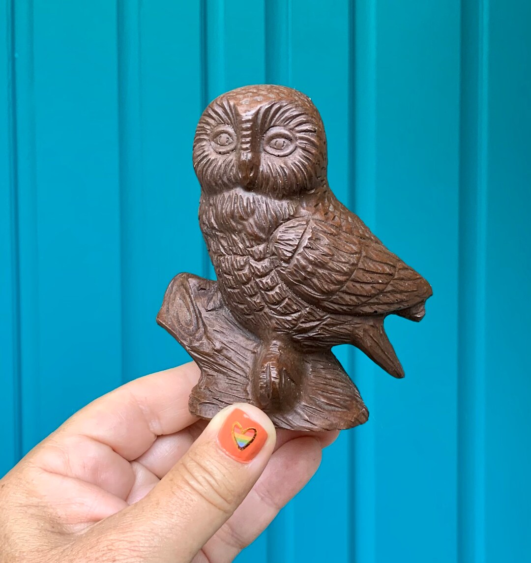 FREE Shipping-vintage 1987 *red Mill* Barred Owl Figurine-crushed Pecan ...