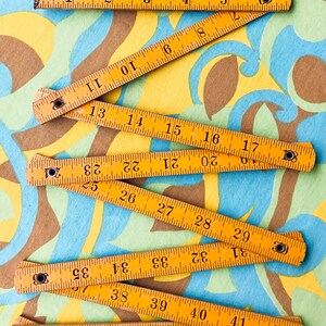 FREE Shipping-vintage Rare Japan Yellow-orange Folding 6 Foot Ruler ...