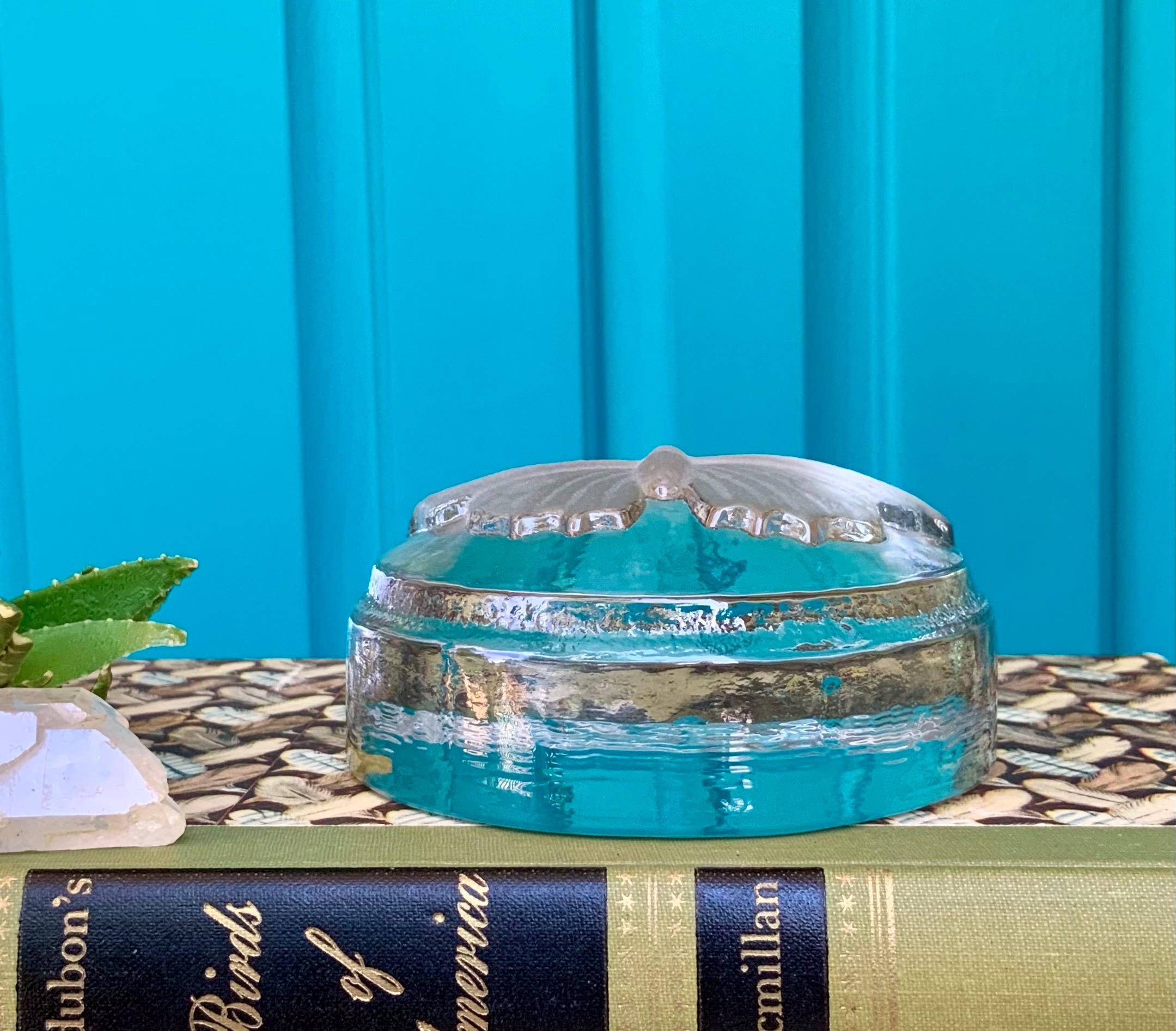 FREE Shipping-vintage Beautiful Goebel Crystal Glass Embossed Butterfly ...