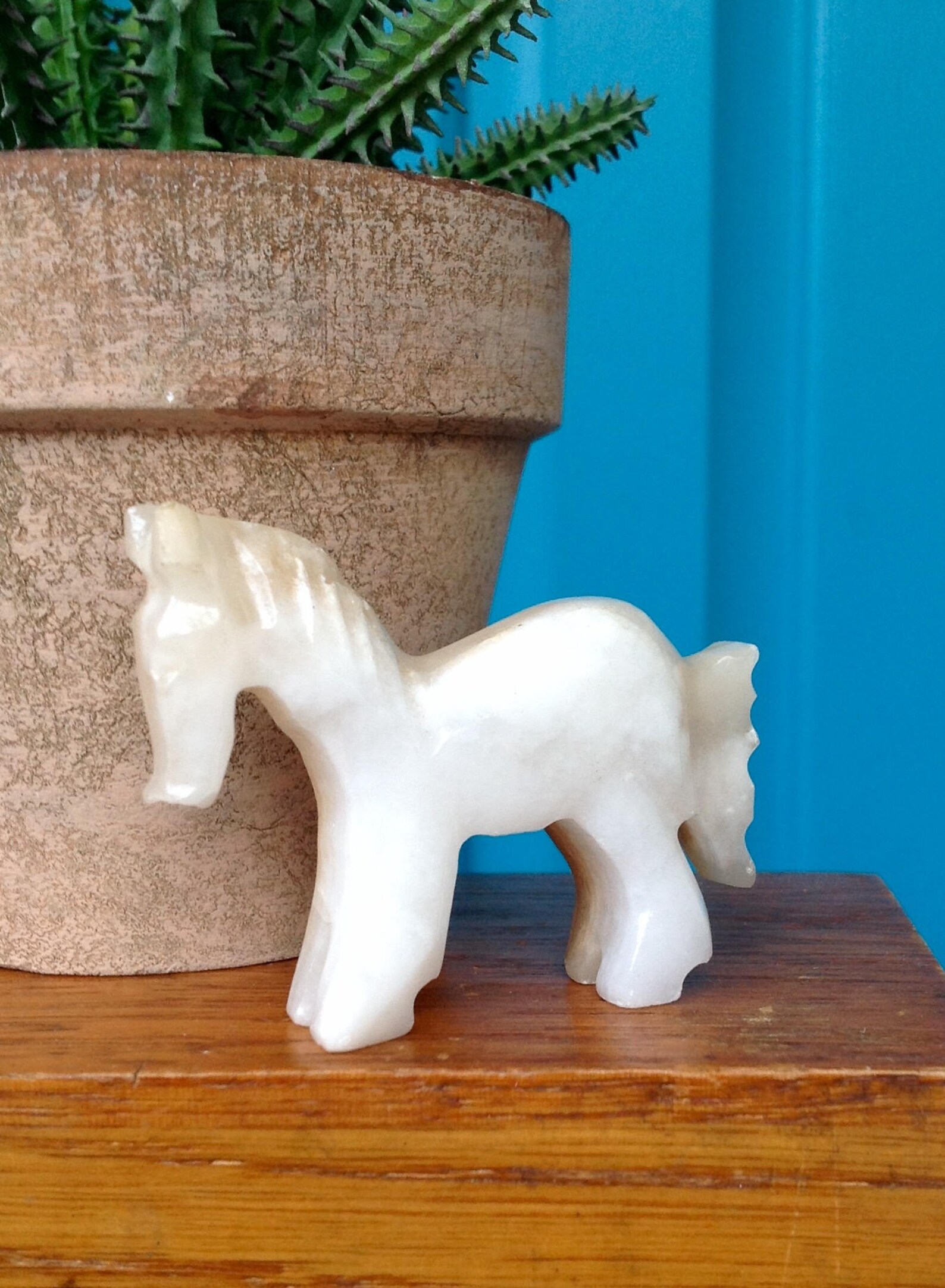 FREE Shipping-vintage pair Carved Stone Horse - Etsy