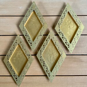 FREE Shipping-vintage Stunning *set of 4* Syroco MCM Diamond Delights ...