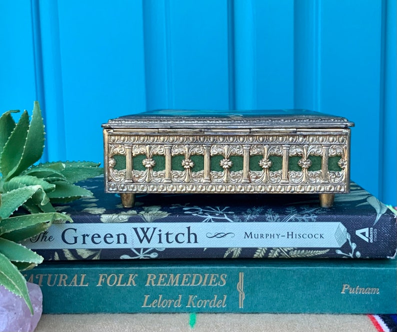 FREE Shipping-vintage Ormolu Filigree Music Jewelry Box-satin - Etsy