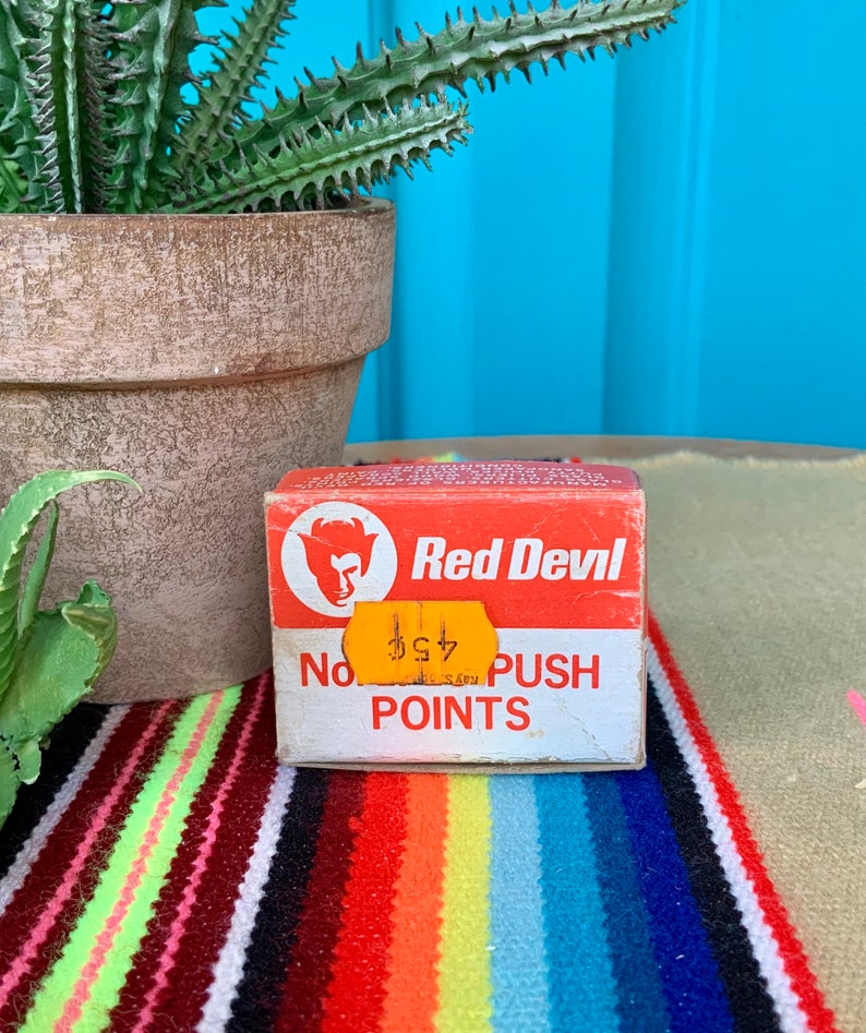 FREE Shipping-vintage 1960s red Devil Box With Push - Etsy