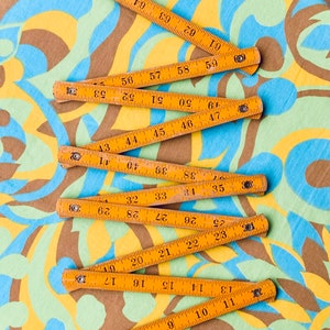 FREE Shipping-vintage Rare Japan Yellow-orange Folding 6 Foot Ruler ...