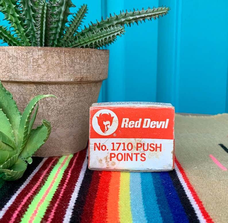 FREE Shipping-vintage 1960s red Devil Box With Push - Etsy