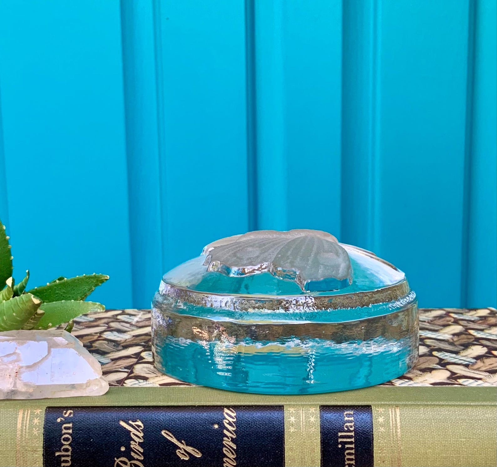 FREE Shipping-vintage Beautiful Goebel Crystal Glass Embossed Butterfly ...