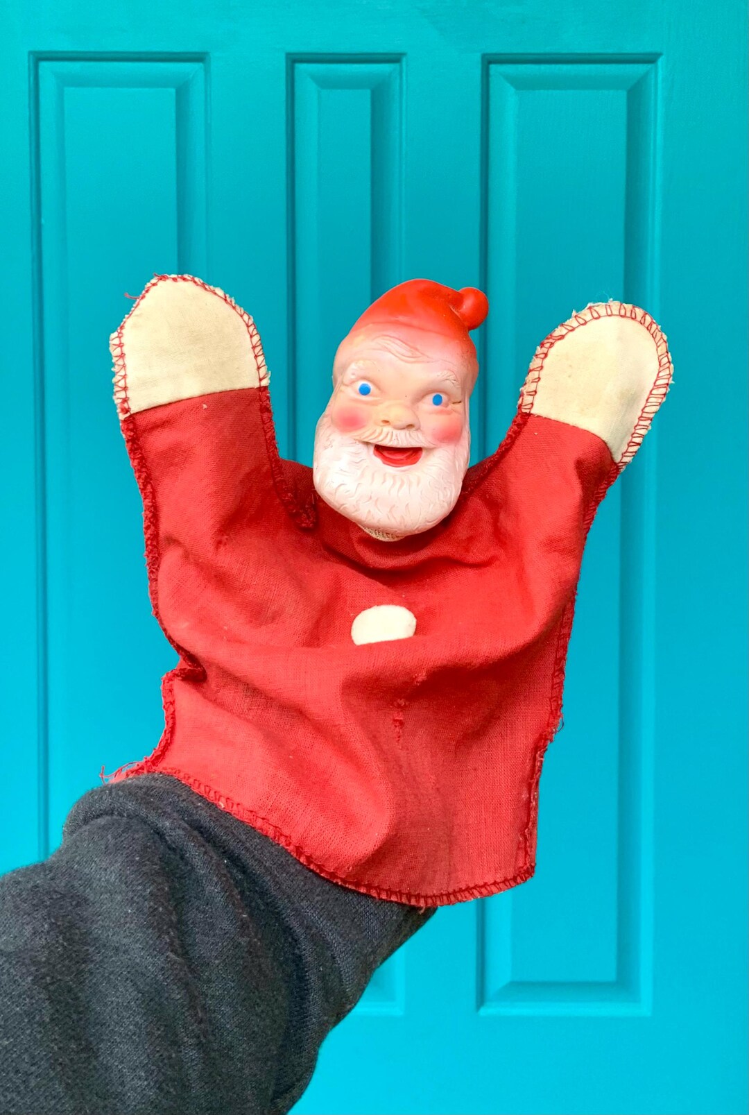 FREE Shipping-vintage Rare J.V.Z. 1950’s Santa Claus Hand Puppet ...