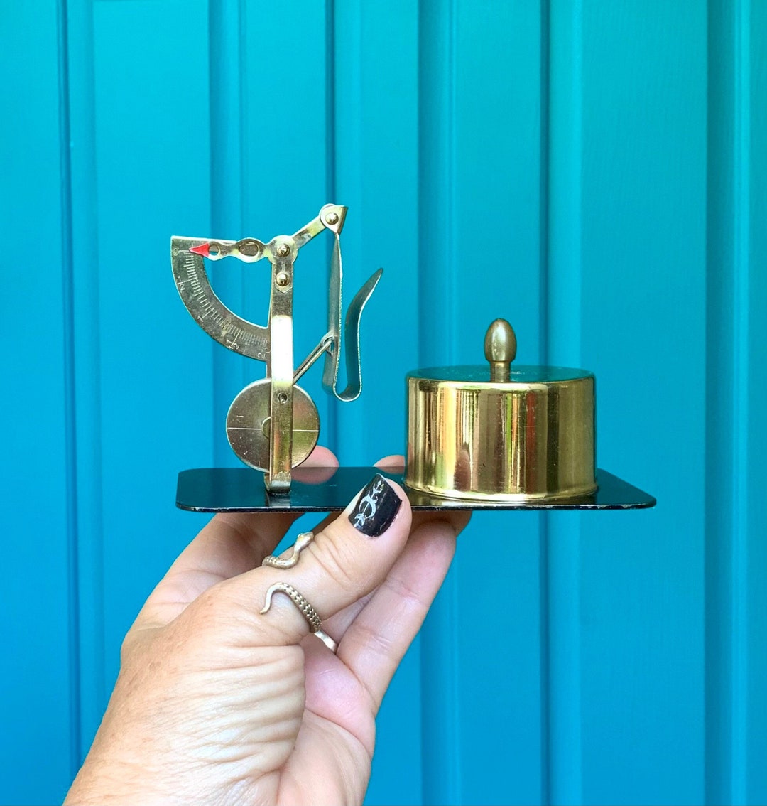 FREE Shipping-vintage Working Brass & Metal Postage Stamp Dispenser and ...