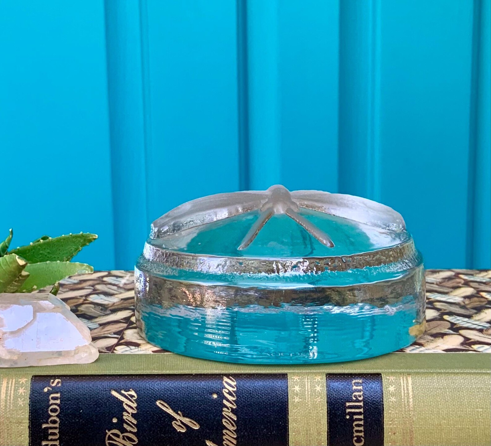 FREE Shipping-vintage Beautiful Goebel Crystal Glass Embossed Butterfly ...