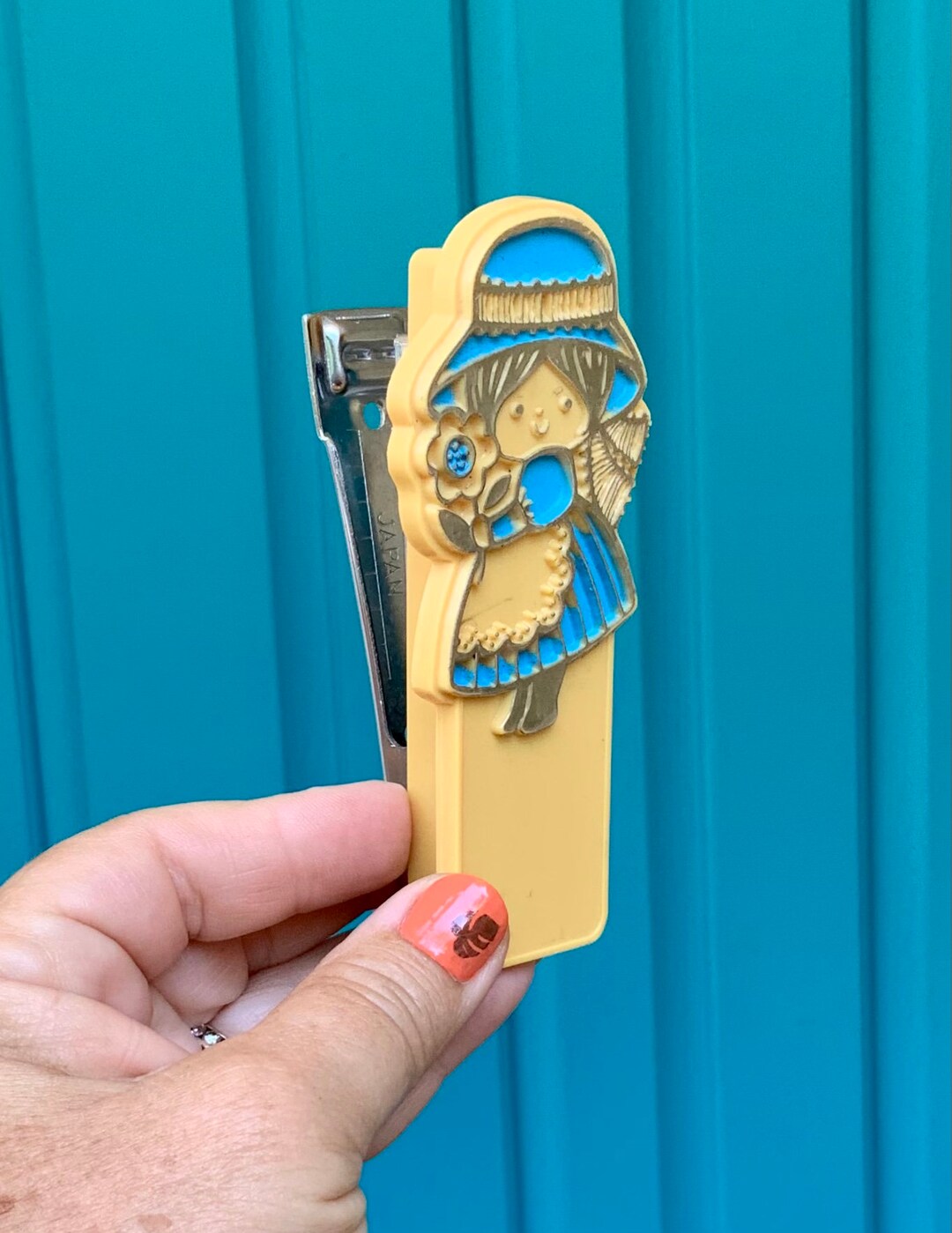 FREE Shipping-vintage Little Girl Stapler-girl in Blue Dress Holding a ...