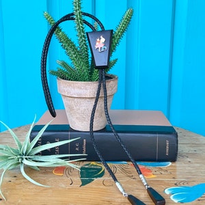 FREE Shipping-vintage Unique Mid Century Square Dancers Bolo Tie-black ...
