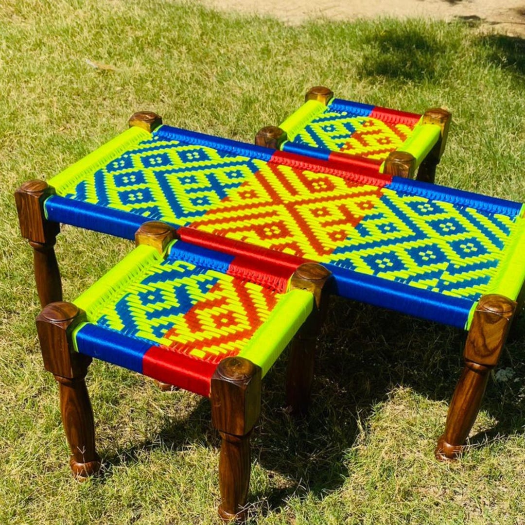 Vintage Style Sheesham Wood Charpai: Handmade Indian Daybed, Natural ...