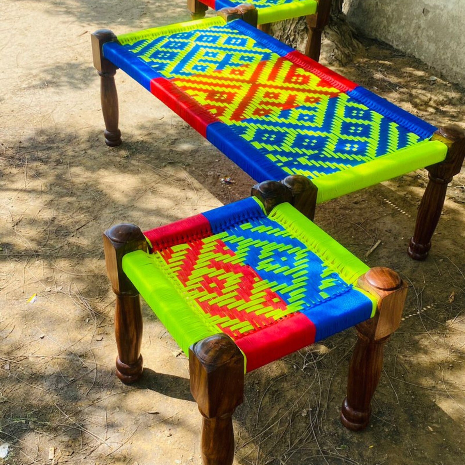 Vintage Style Sheesham Wood Charpai: Handmade Indian Daybed, Natural ...