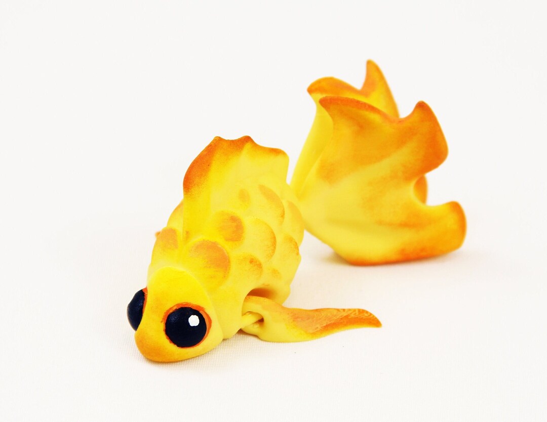 3D Printed Fish | Articulated Goldfish Fidget Spinner Stress Relief Toy ...