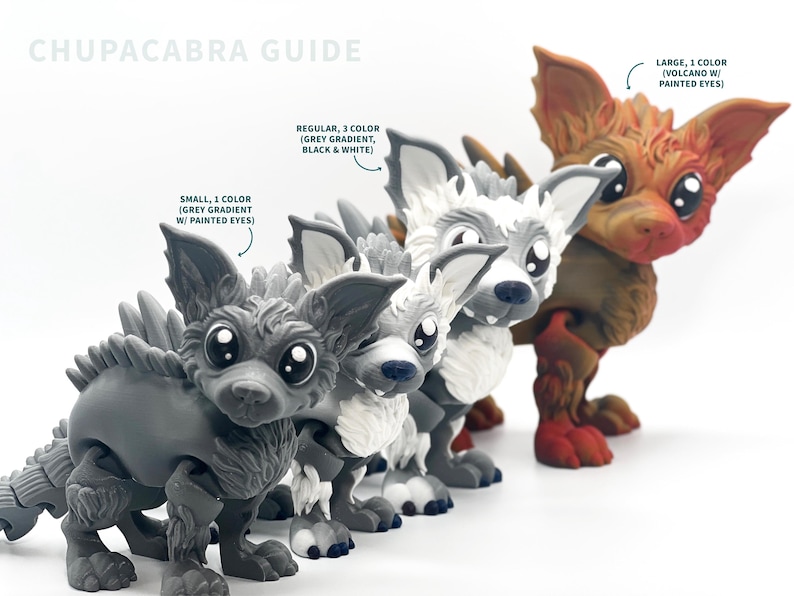 3d Printed Articulated Chupacabra Fidget Toy Custom Cryptid Decor Etsy