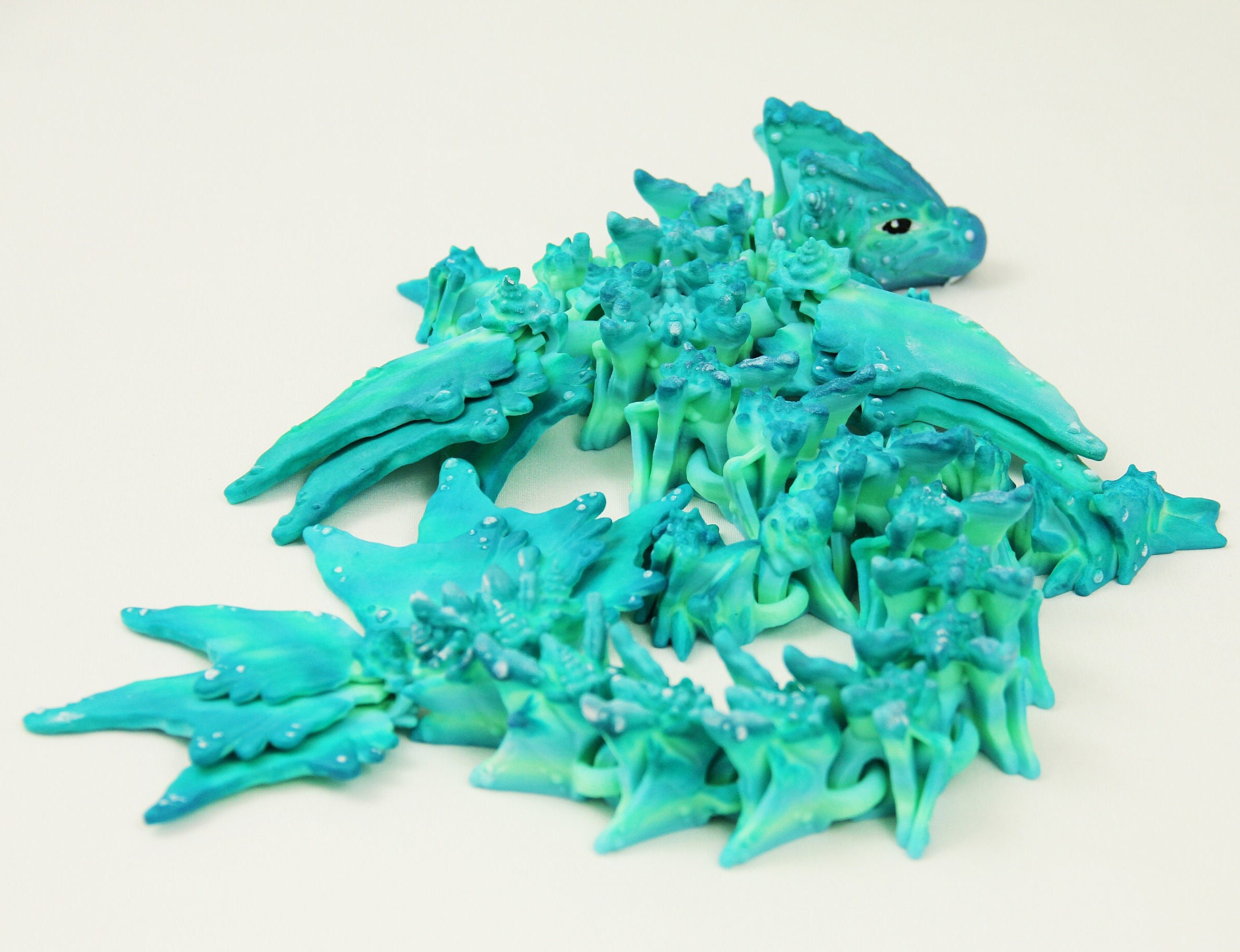 3D Printed Articulated Winged Ocean Dragon Flying Magic Fidget Spinner ...