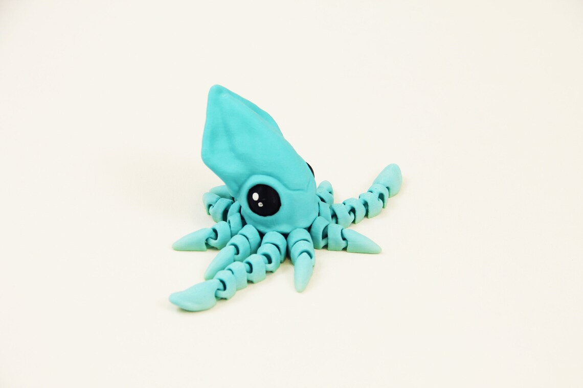 3D Printed Squid | Articulated Ocean Fidget Spinner Stress Relief Toy ...