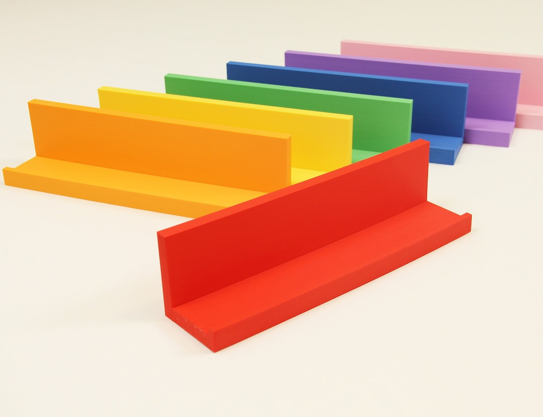 12" Custom Colorful Shelf | Sturdy 3D Printed Book Ledge | Nursery ...