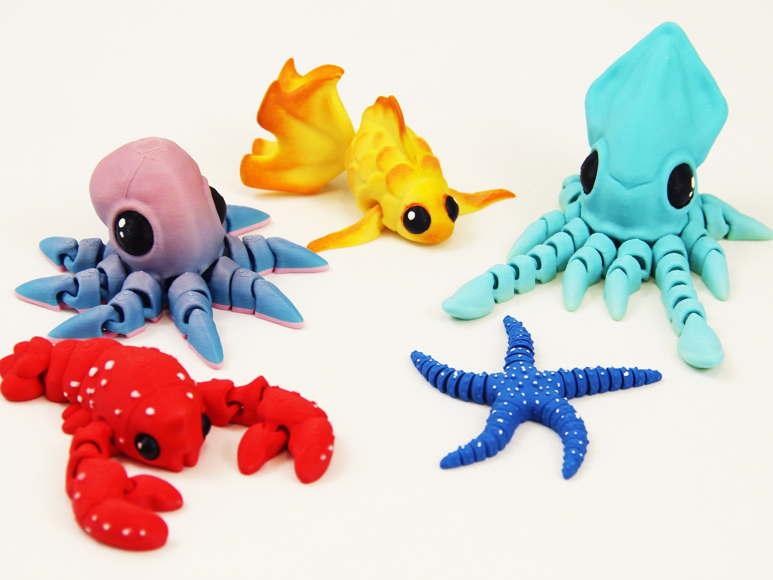 3D Printed Articulated Goldfish: Fidget Spinner Stress Relief Toy - Etsy