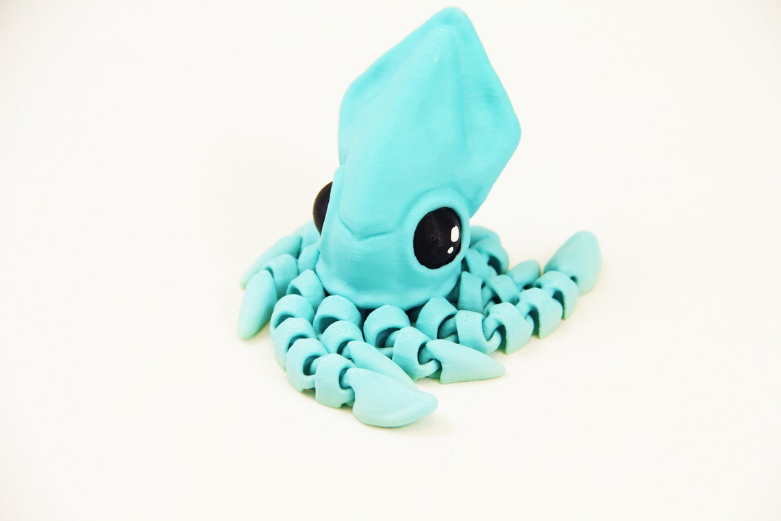 3D Printed Squid | Articulated Ocean Fidget Spinner Stress Relief Toy ...