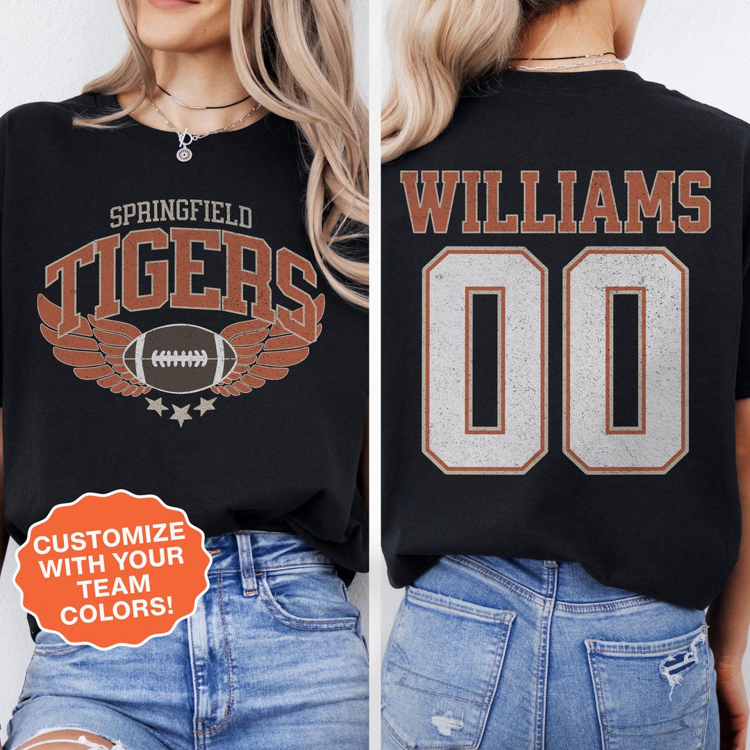 Custom Football Team Shirt With Name and Number, Game Day Football ...