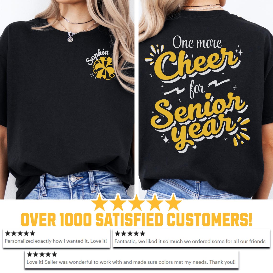 Custom Senior Cheer Shirt, Personalized Name Cheerleading Tshirt ...