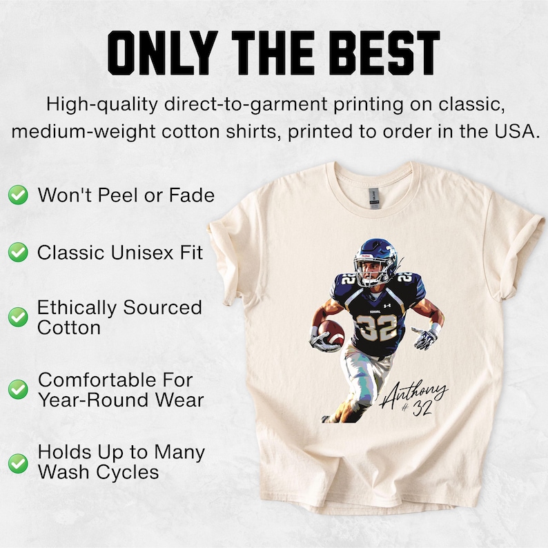 Custom Football Player Shirt, Personalized Photo Shirt, Game Day ...
