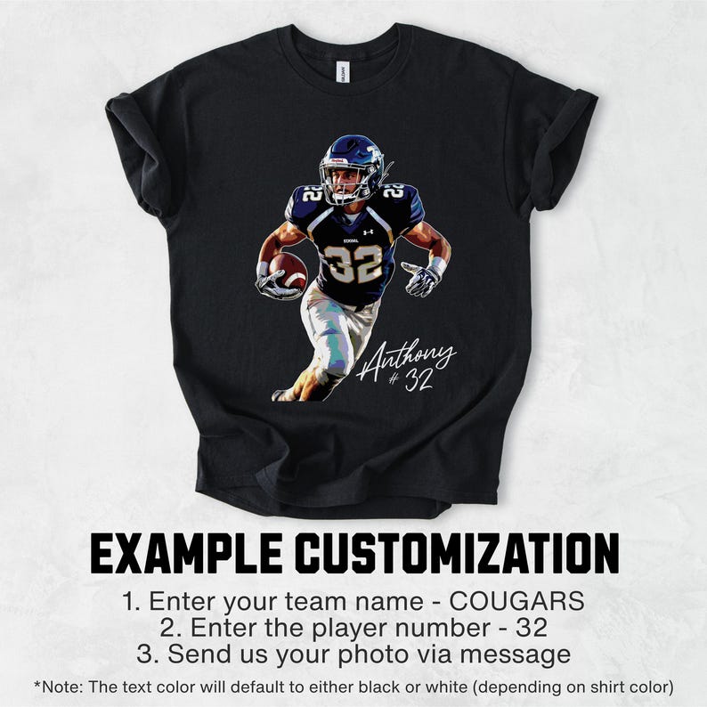 Custom Football Player Shirt, Personalized Photo Shirt, Game Day ...