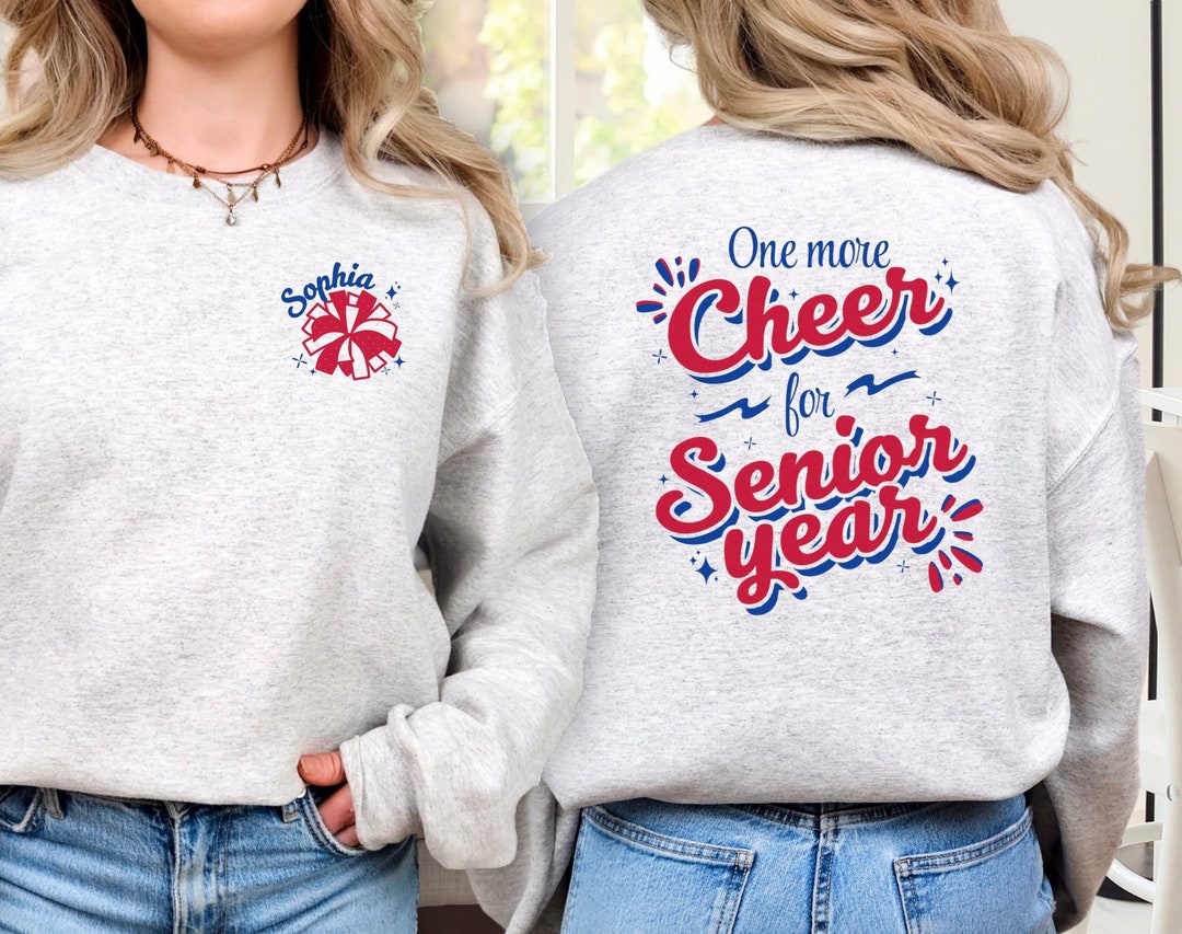Custom Cheer Shirt Personalized Name Cheerleading Sweatshirt Senior ...