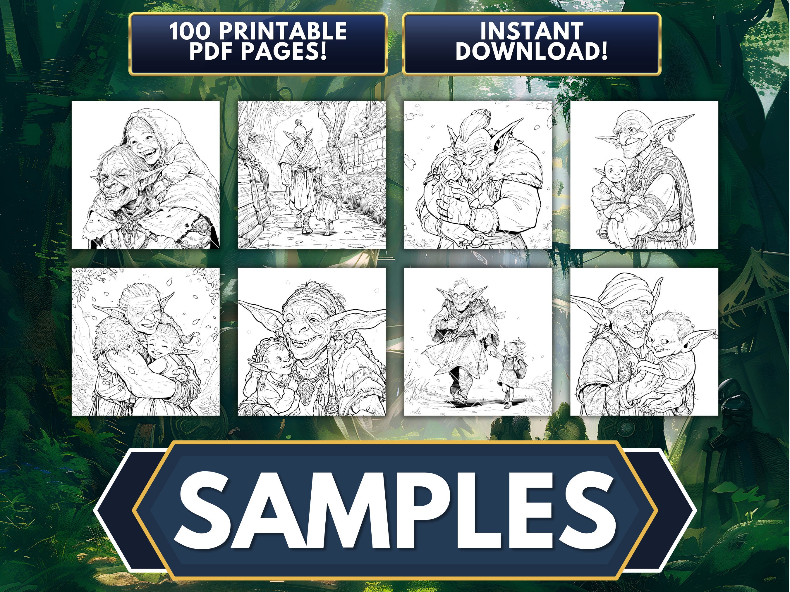 Goblin Children Vol. 1 100 Adult Coloring Pages Downloadable PDF ...