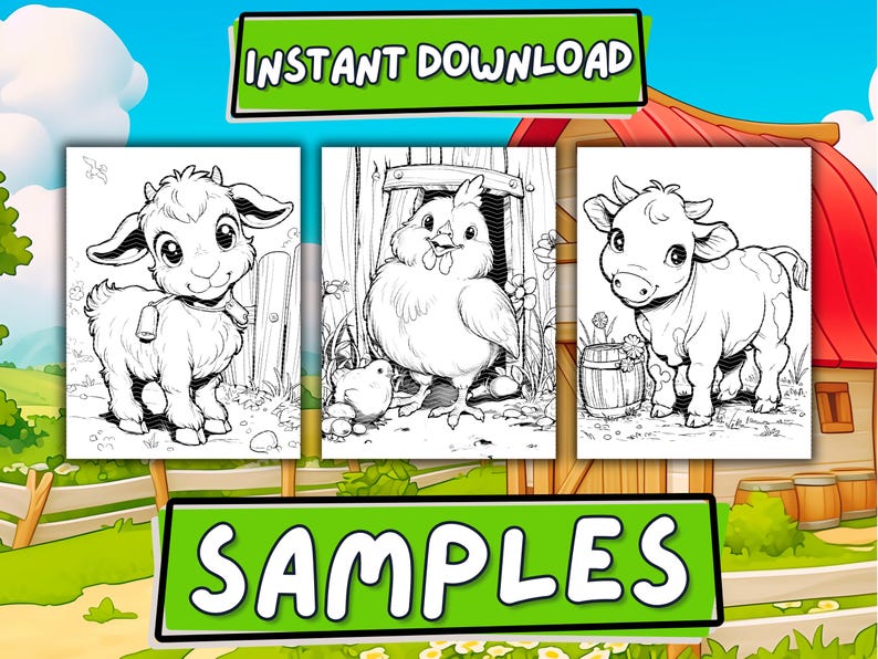 Barnyard Animals Vol. 1 - 25 Children's Coloring Pages - Downloadable ...