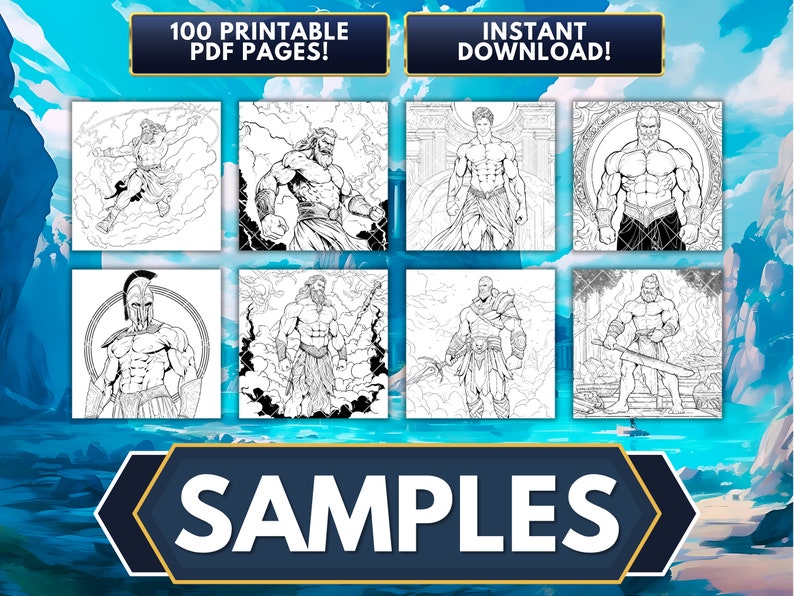 Greek Gods Vol. 1 - 100 Adult Coloring Pages - Downloadable PDF ...