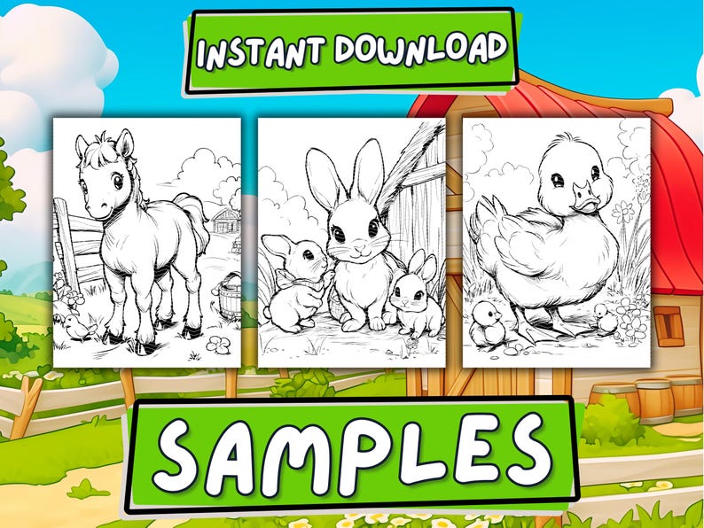 Barnyard Animals Vol. 1 - 25 Children's Coloring Pages - Downloadable ...