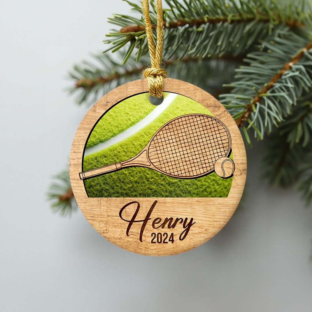 Tennis Player Christmas Ornament, Custom Tennis Player Name Ornament ...