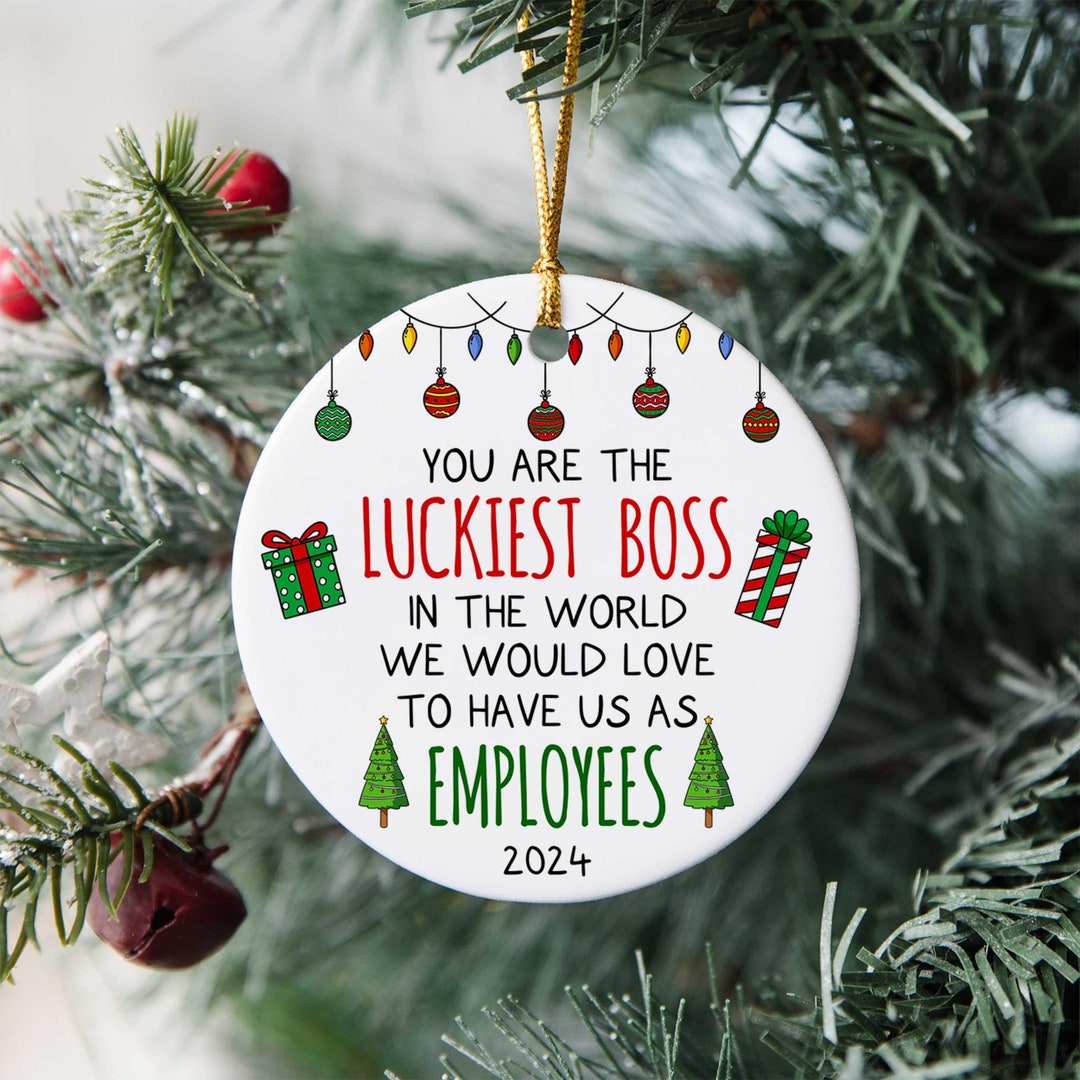 You're the Luckiest Boss Ornament, Funny Boss Christmas Ornament ...