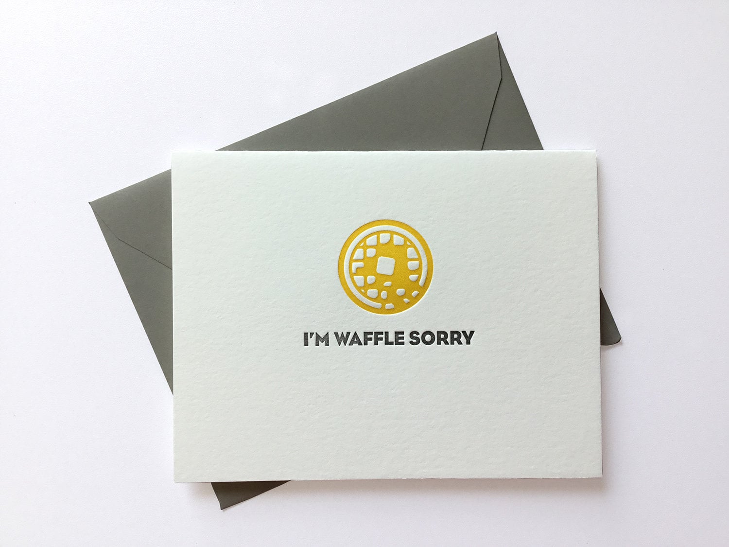 Waffle Sorry // Letterpress Card & Envelope // Cute // Sweet Pun ...