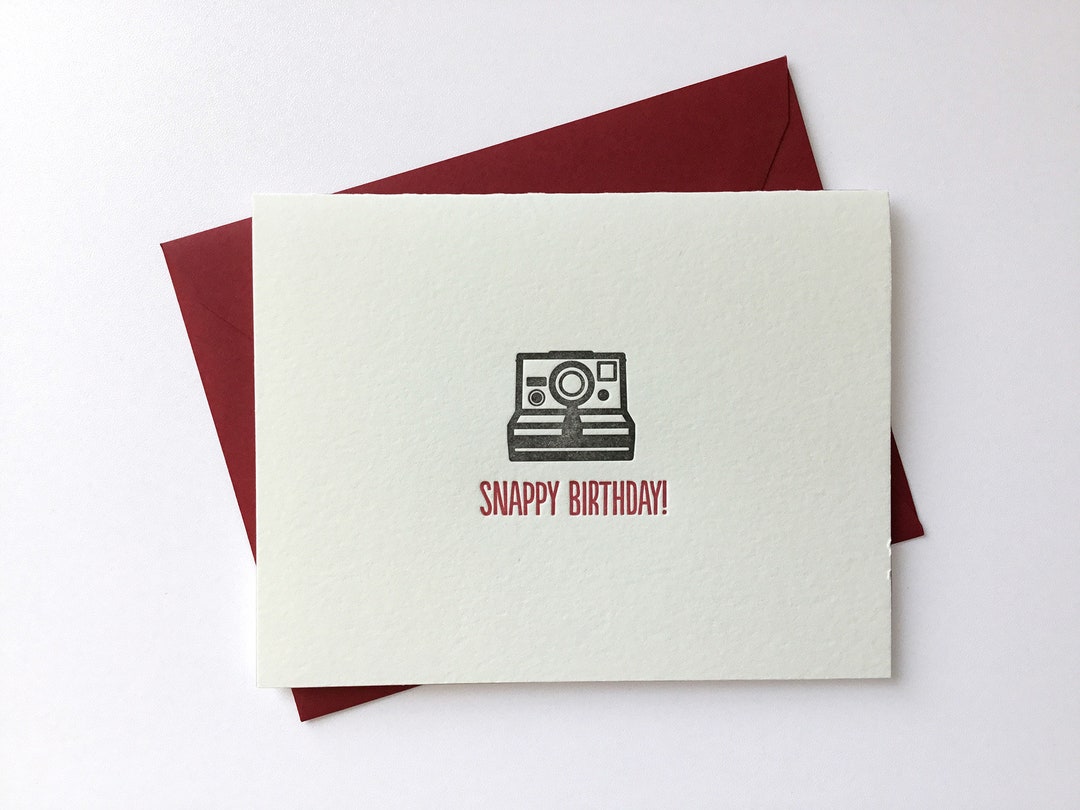 Snappy Birthday // Letterpress Card & Envelope // Camera // Birthday ...
